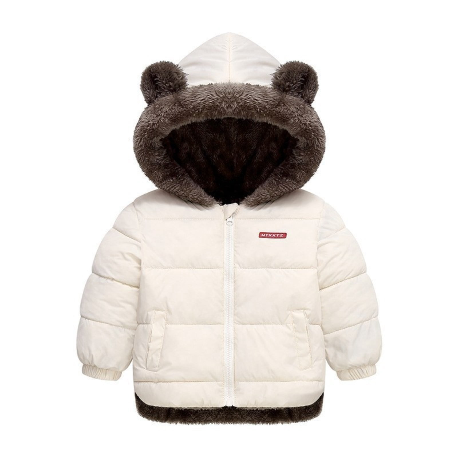 Abcomgle Toddler Winter Jacket Fleece Lined Puffer Padded Infant Puffer ...