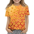 Abcomgle Tshirts for Kids Girls Crewneck Yellow Daisy Flower Print ...