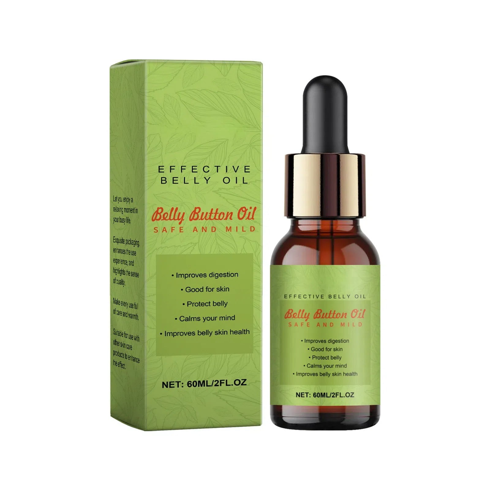 Abdominal Care Oil - 60ml Nourishing, External for Abdominal Massage ...