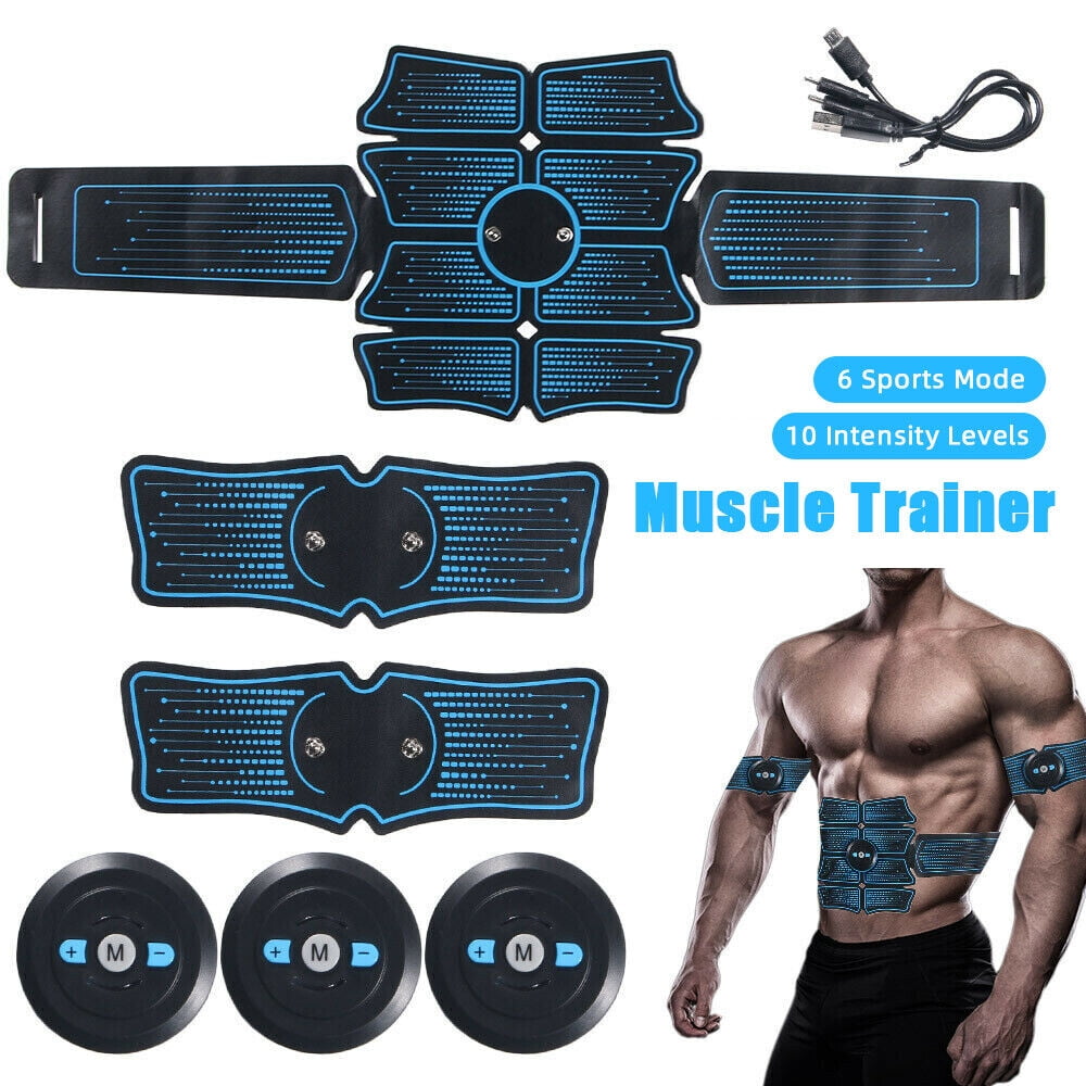 Abdominal Exercise EMS Muscle Arms Stimulator Belt Electric ABS Trainer ...