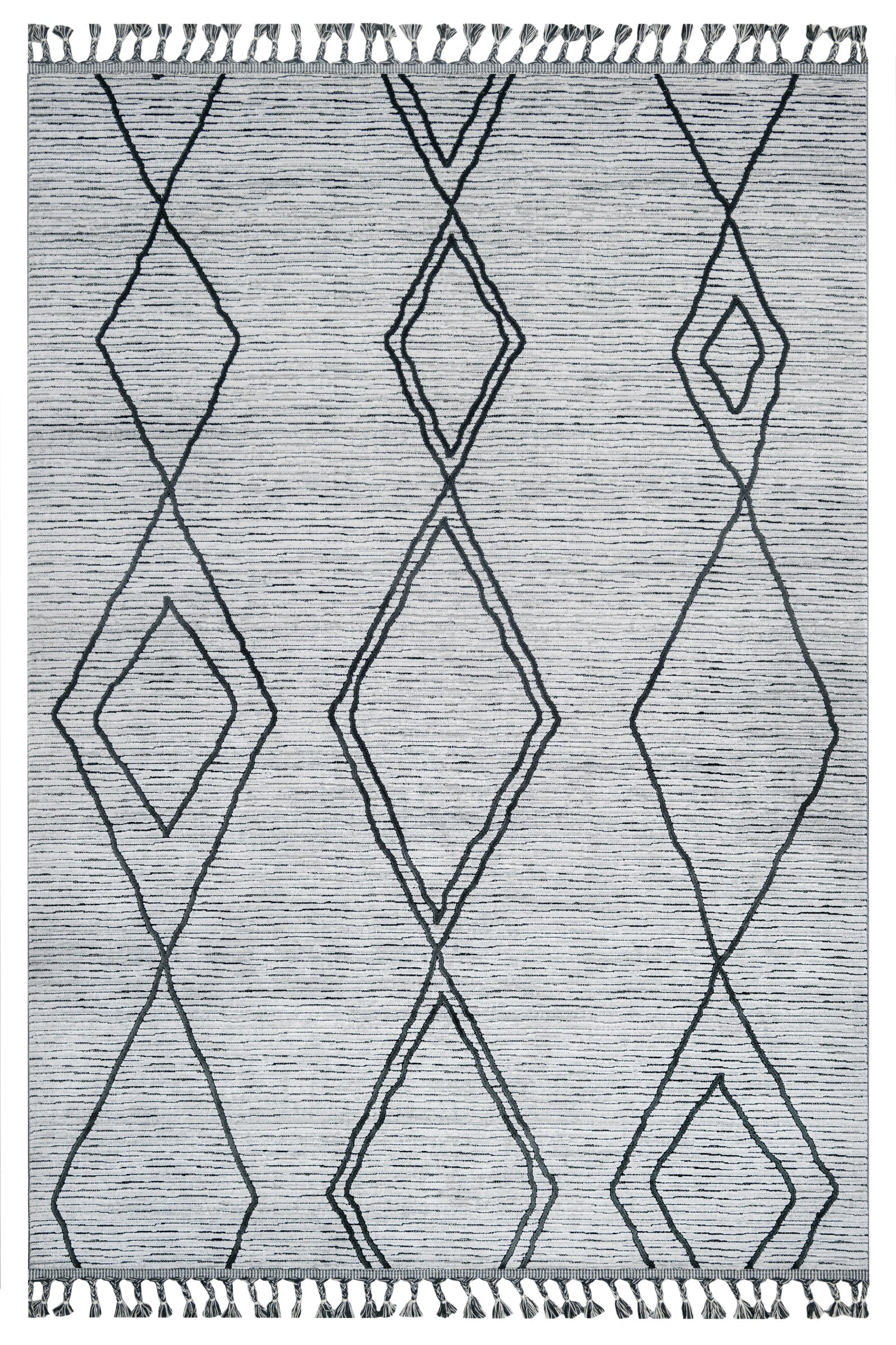 Abduct Grey Geometric Acrylic Area Rugs for Living Room Jacquard ...