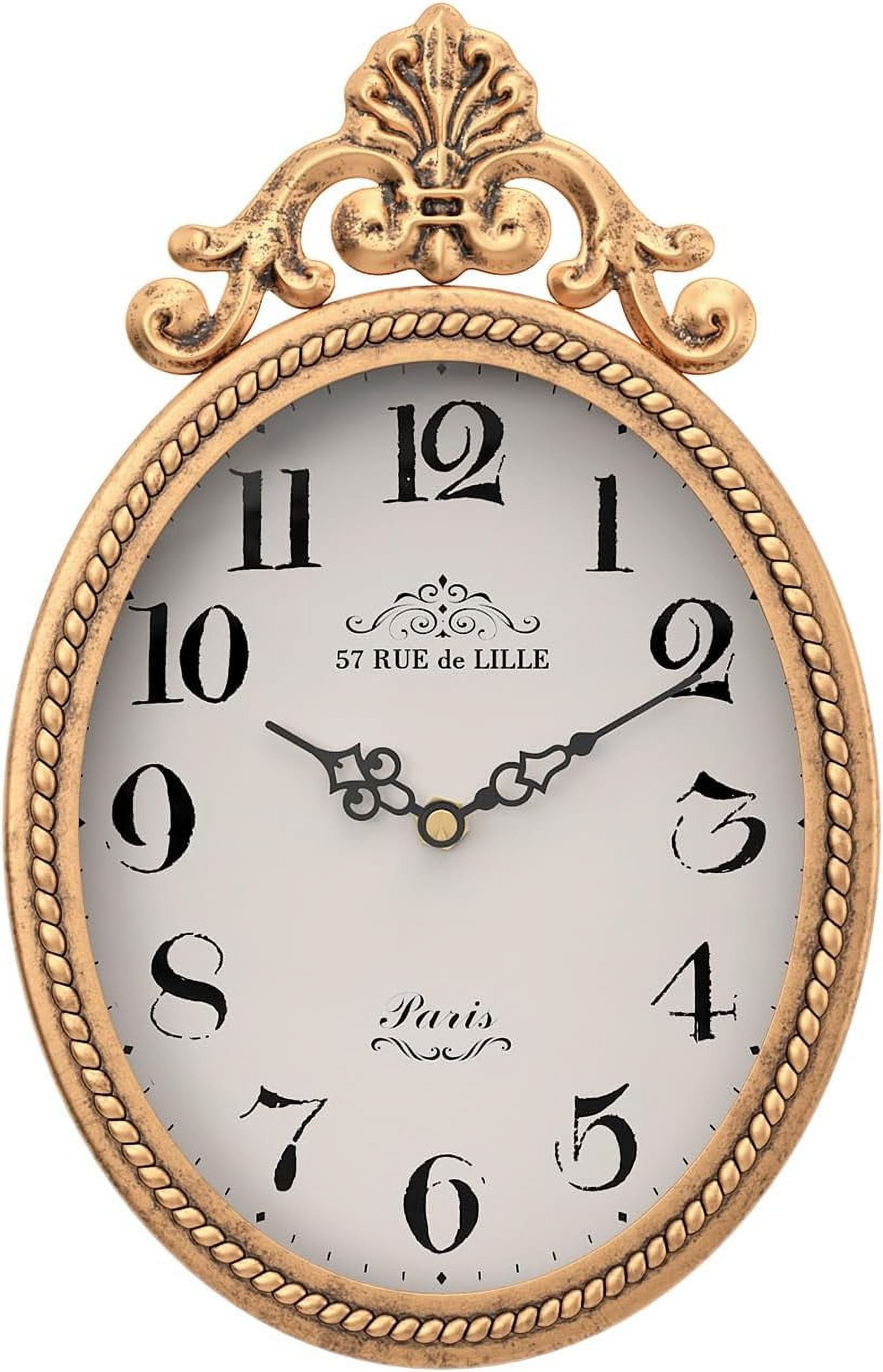 Abdurey Small French Retro Decorative Wall Clock, Antique Gold Vintage ...