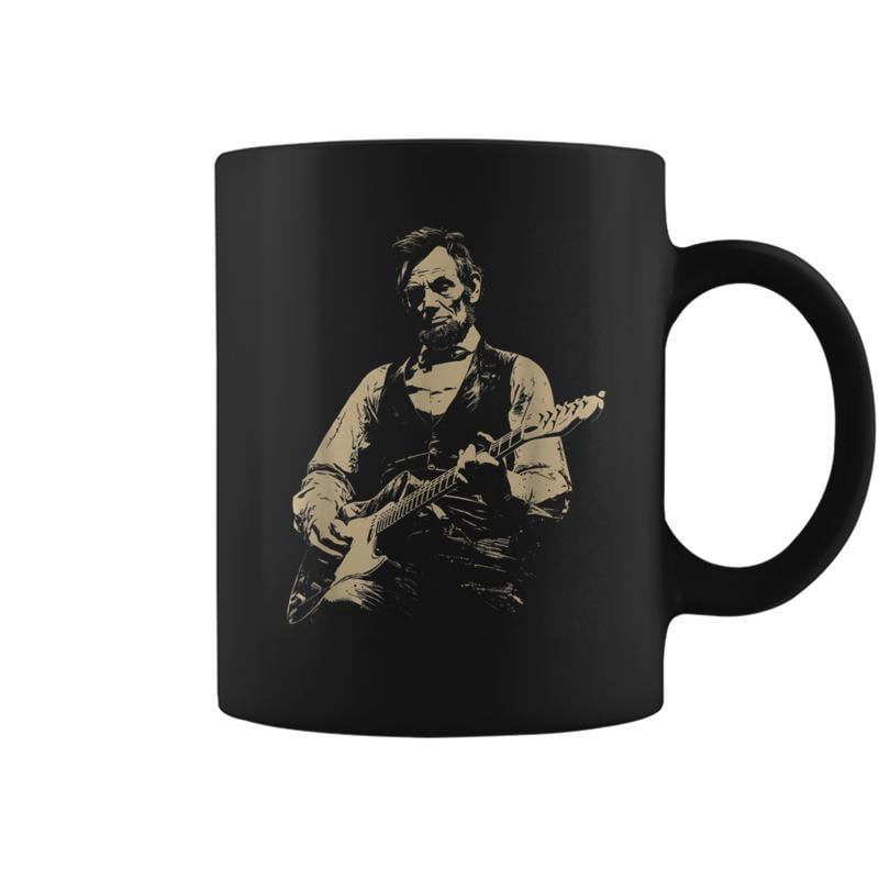 Abe Lincoln Playing Guitar 4Th July Lincoln Guitar Coffee Mugs ...