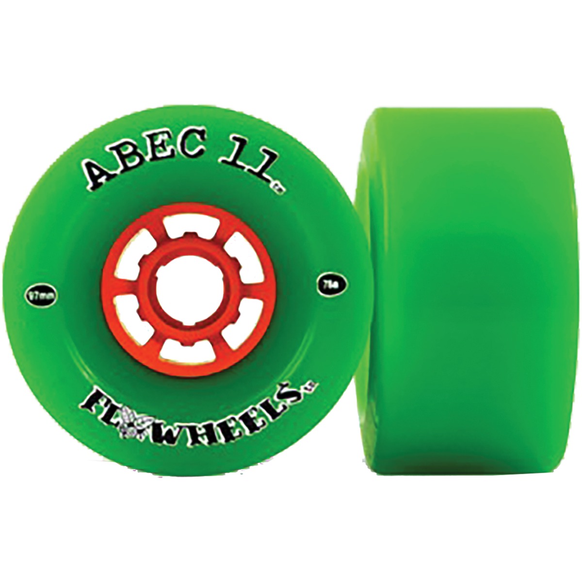 Abec 11 Flywheels Refly Skateboard Wheels 97mm 74A Lime/Orange ...