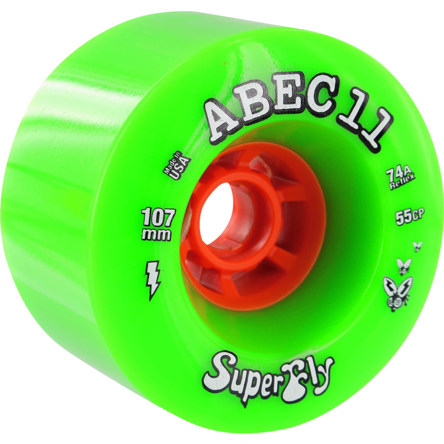 Abec 11 Superfly Skateboard Wheels 107mm 74A Lime/Orange - Walmart.com