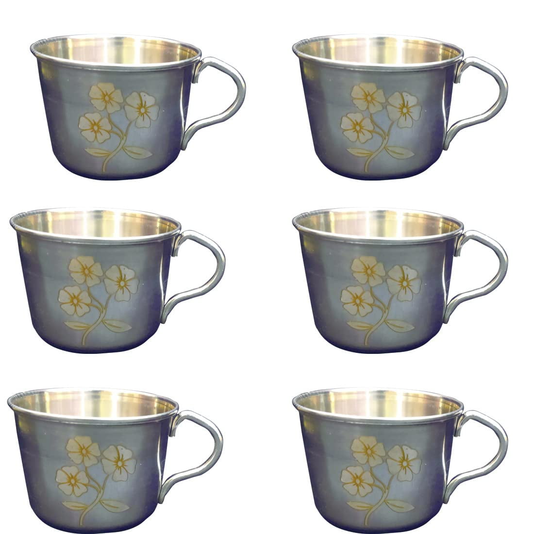 Abee Light Weight Stainless Steel Tea Cup Coffee Mug Floral Print 100 ...