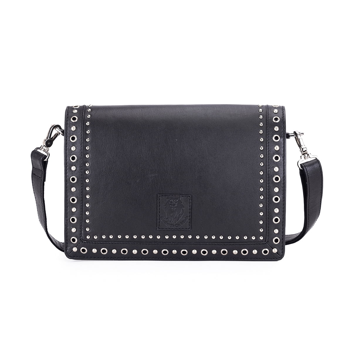 Abelardo De Moda Urban Bag - Black Leather Sling Bag with Detachable ...