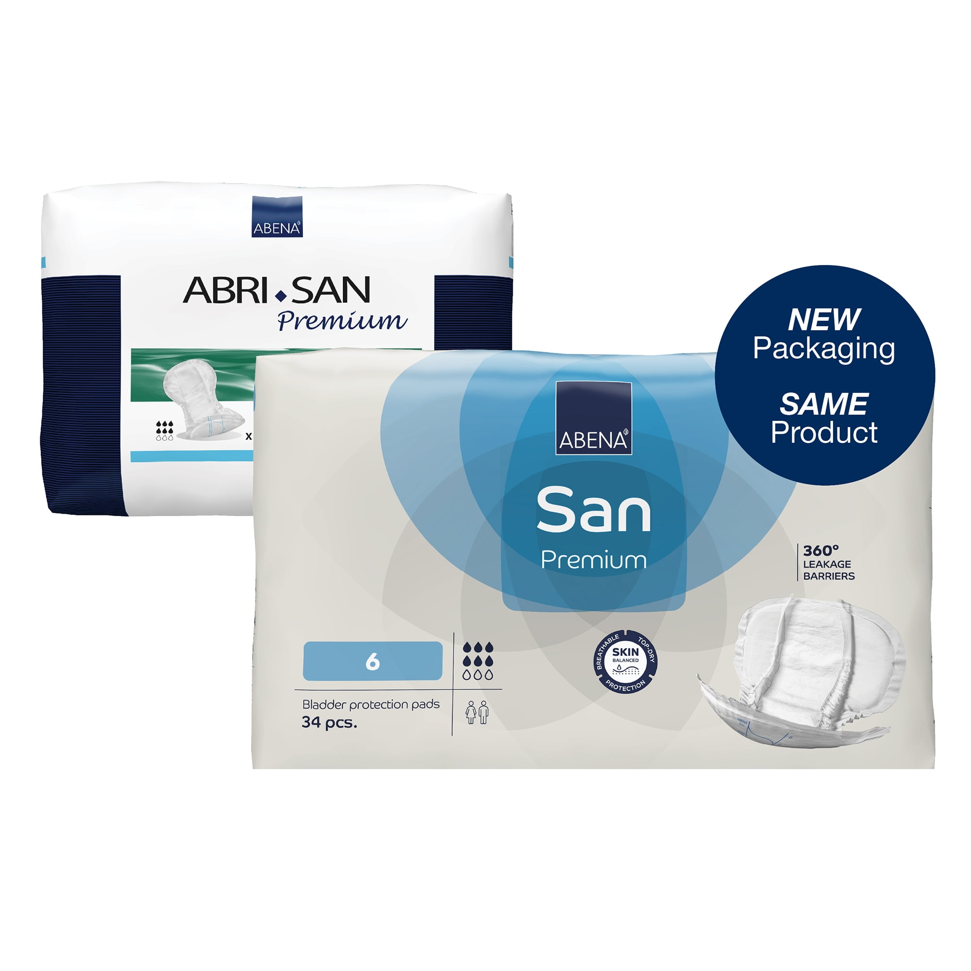 Abena Abri-San Premium Incontinence Pads, Level 6, Moderate Absorbency ...