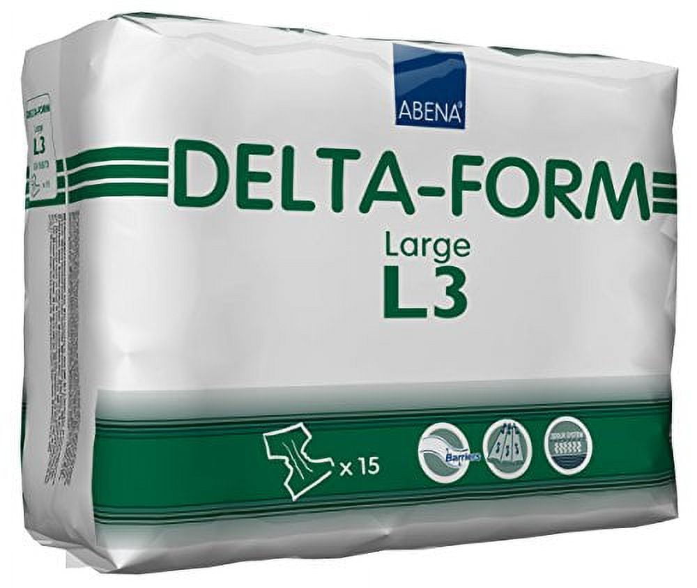 Abena Delta Form Adult Incontinence Brief, L3, 15 Count - Walmart.com
