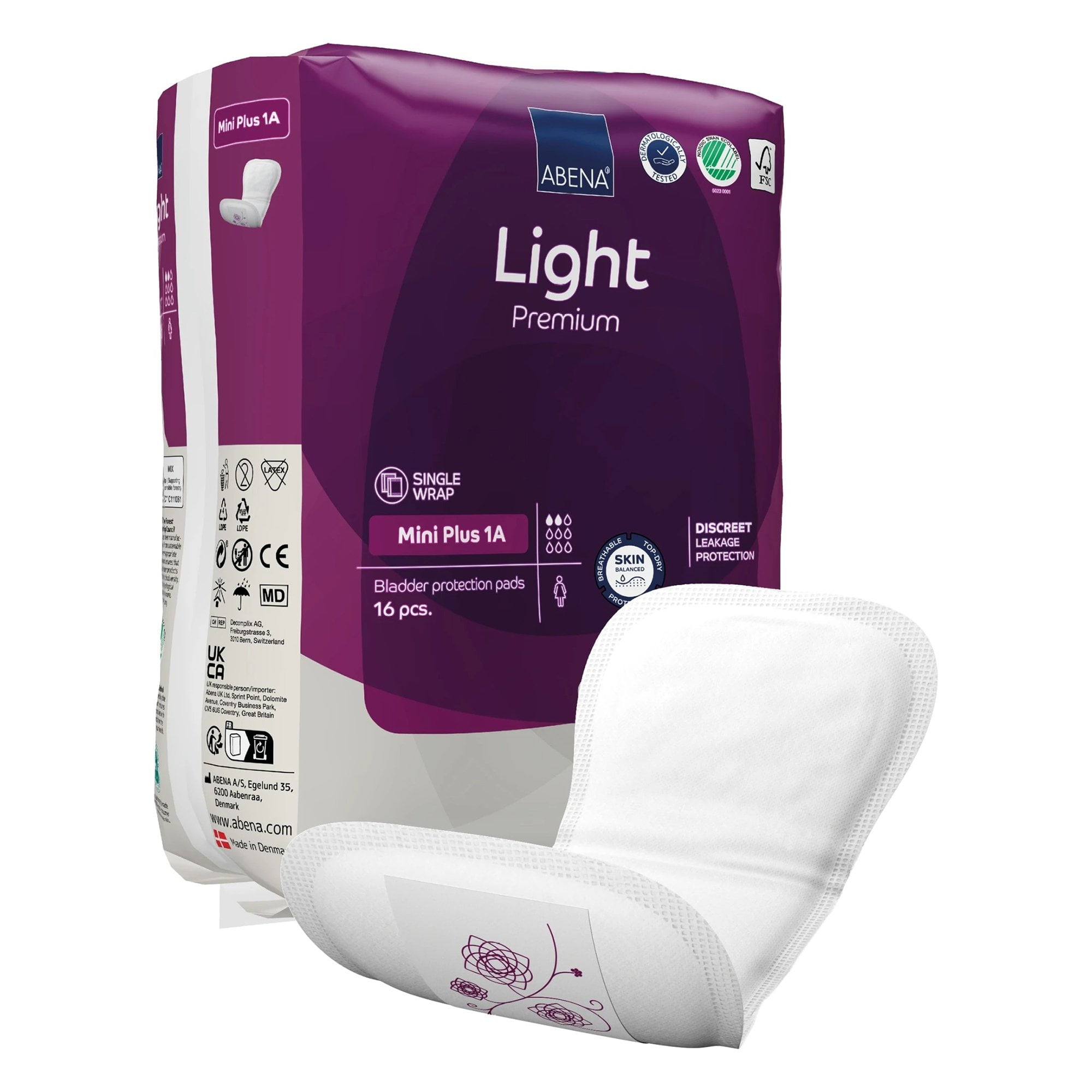 Abena® Light Premium Bladder Protection Pads, Mini Plus 1A - Walmart.com
