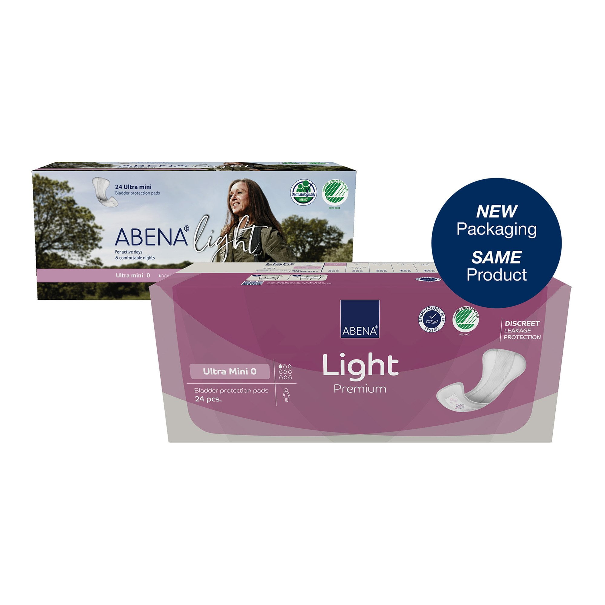 Abena Light Ultra Mini Bladder Control Pads for Incontinence, 8", 24 ...