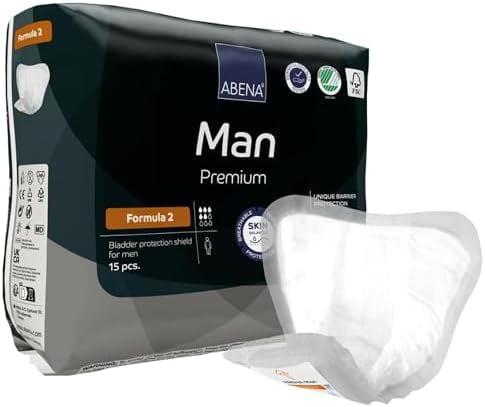 Abena Man Premium Incontinence Guards, (Sizes 0 to 2) Formula 2, 180 ...
