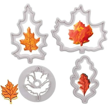 Fall Leaf Cookie Cutter Set-4 Piece-Maple Leaf, Oak Leaf, Leaf Shapes ...