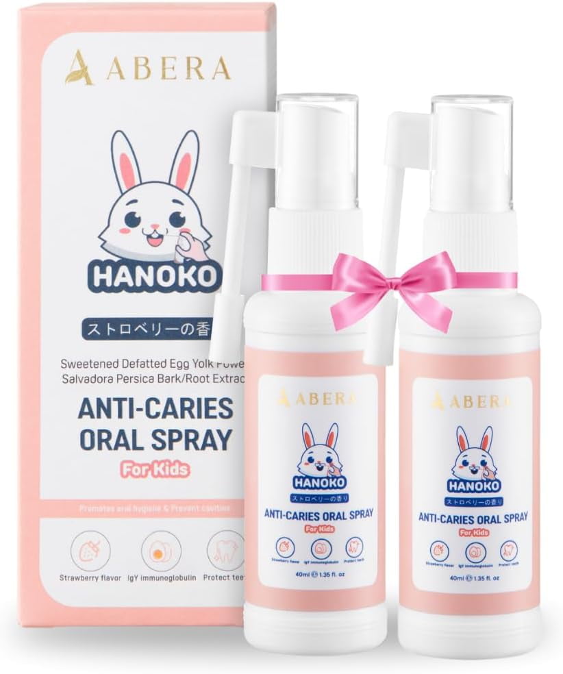 Abera Anti-Caries Kids Oral Spray, Strawberry Flavor, Fluoride-Free, 1. ...