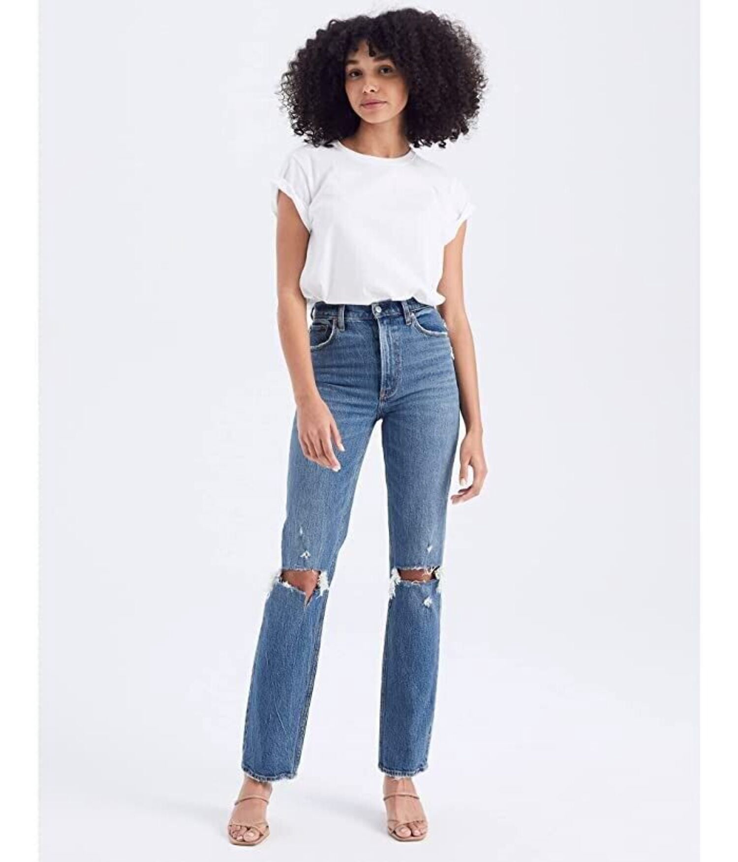 Abercrombie Fitch Jeans Womens 26 Blue Denim Distressed High Rise Retro ...