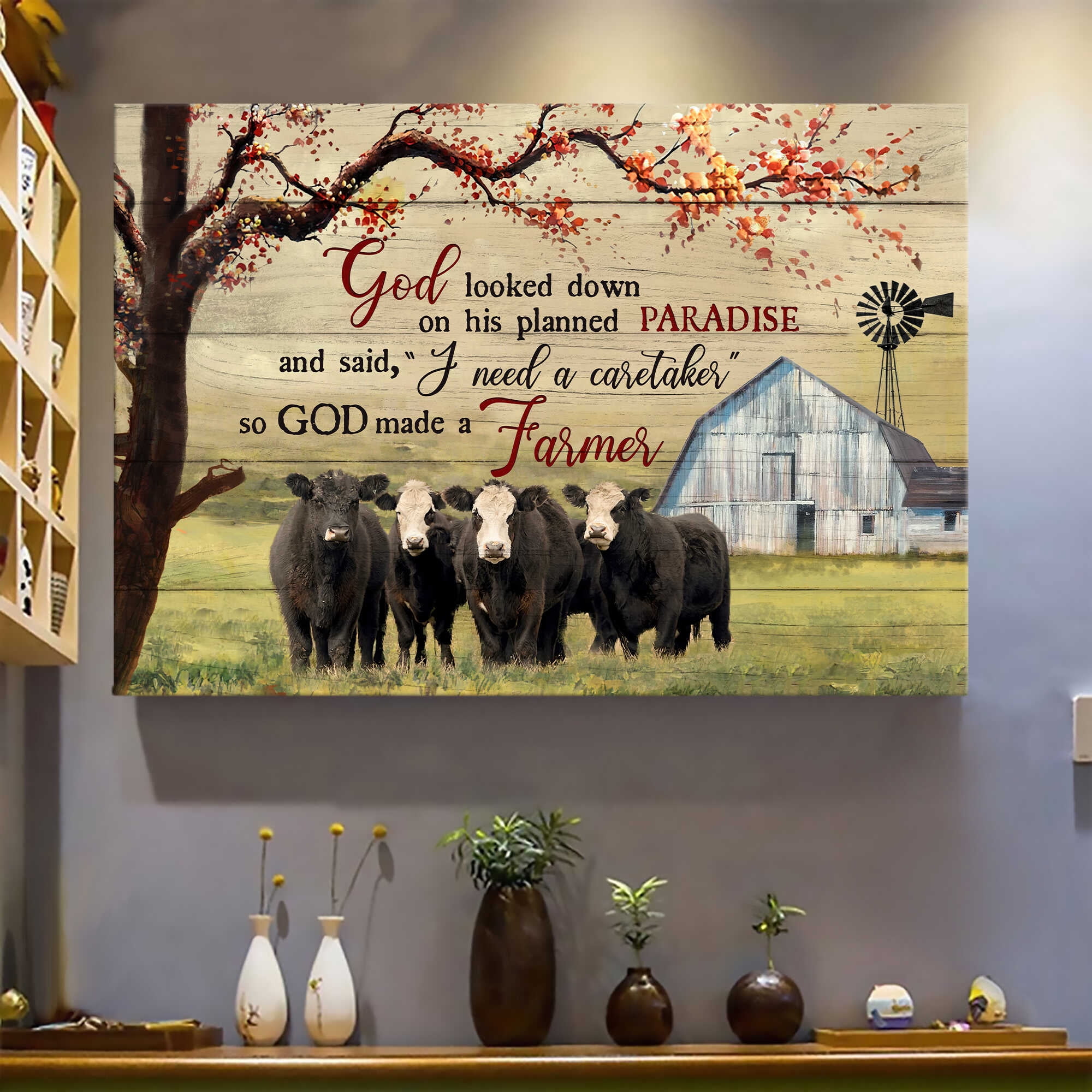 Aberdeen Angus Tranquil Farm Under The Tree God Looked Down On His ...