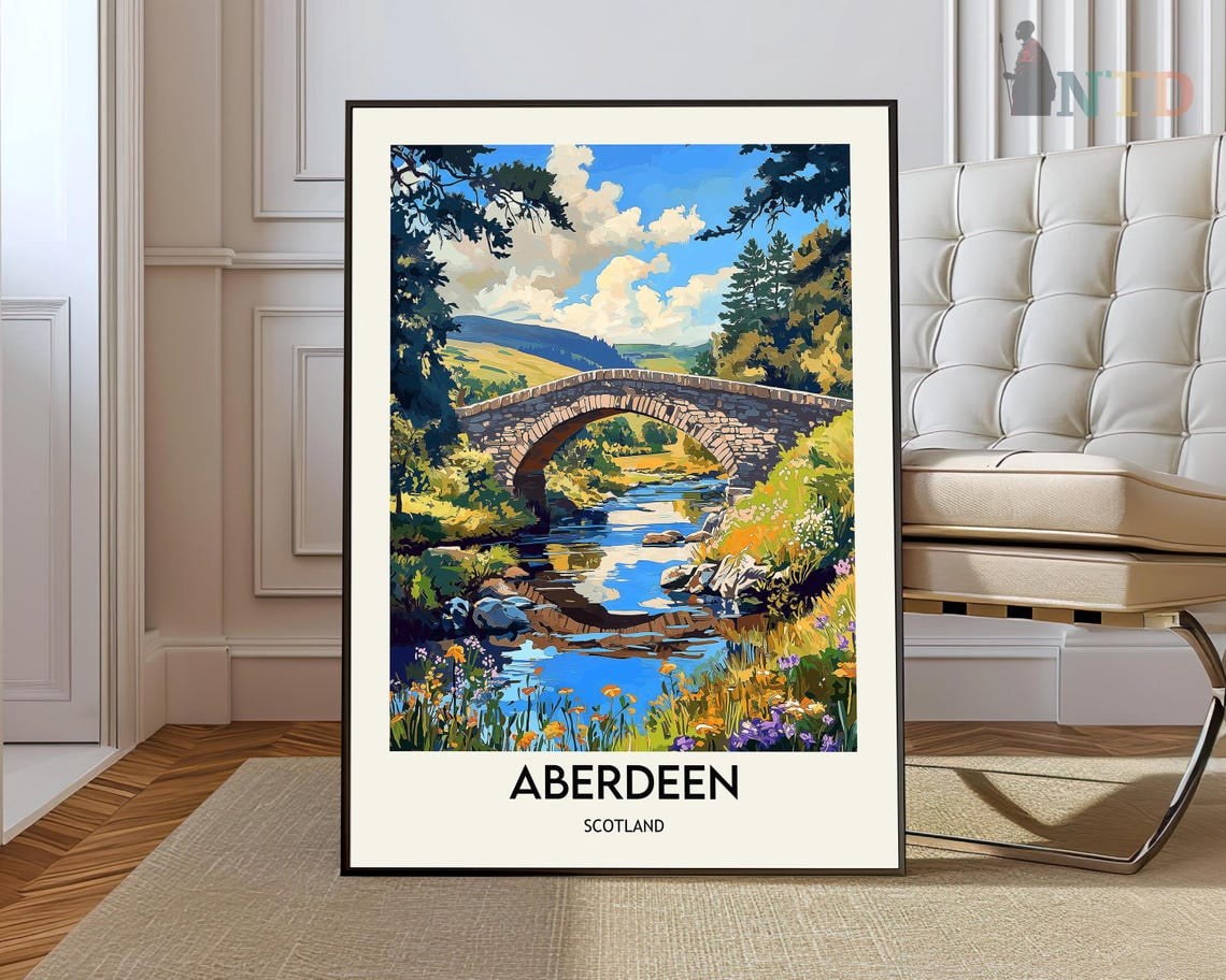 Aberdeen Poster, Scotland Print, Aberdeencityscape Poster, Aberdeen ...