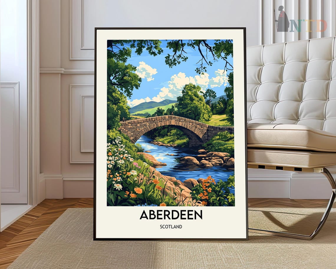 Aberdeen Poster, Scotland Print, Aberdeencityscape Poster, Aberdeen ...