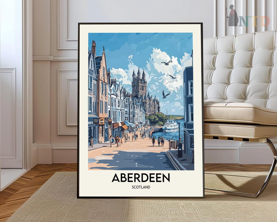 Aberdeen Poster, Scotland Print, Aberdeencityscape Poster, Aberdeen ...