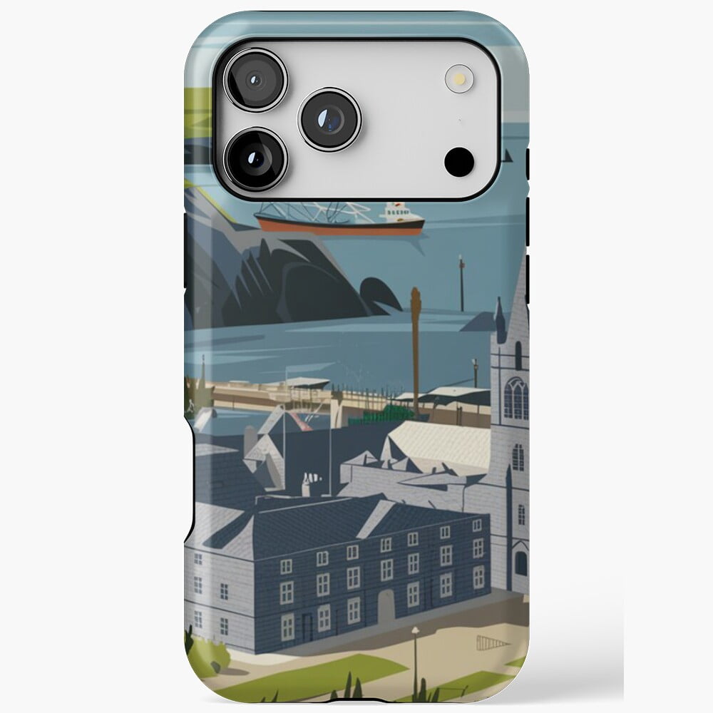 Aberdeen Scotland Vintage Travel Art iPhone Case 17 16 15 14 13 12 11 ...