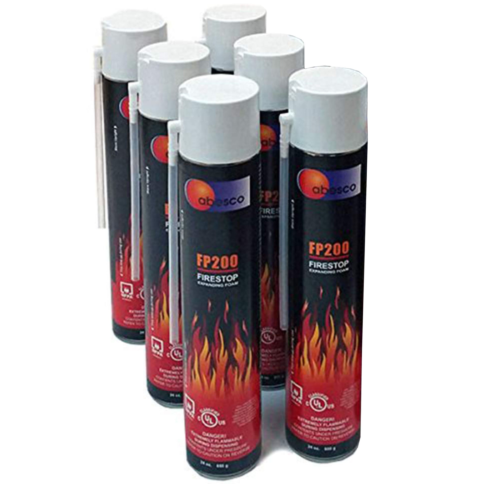 Abesco Fire Stop FP 200 Fire Rated Expanding Foam - 24oz Can - 6 Pieces ...