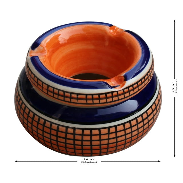 Abhandicrafts Moroccan Ashtray 4" Hand-Painted Ceramic Ash Tray with 3 ...