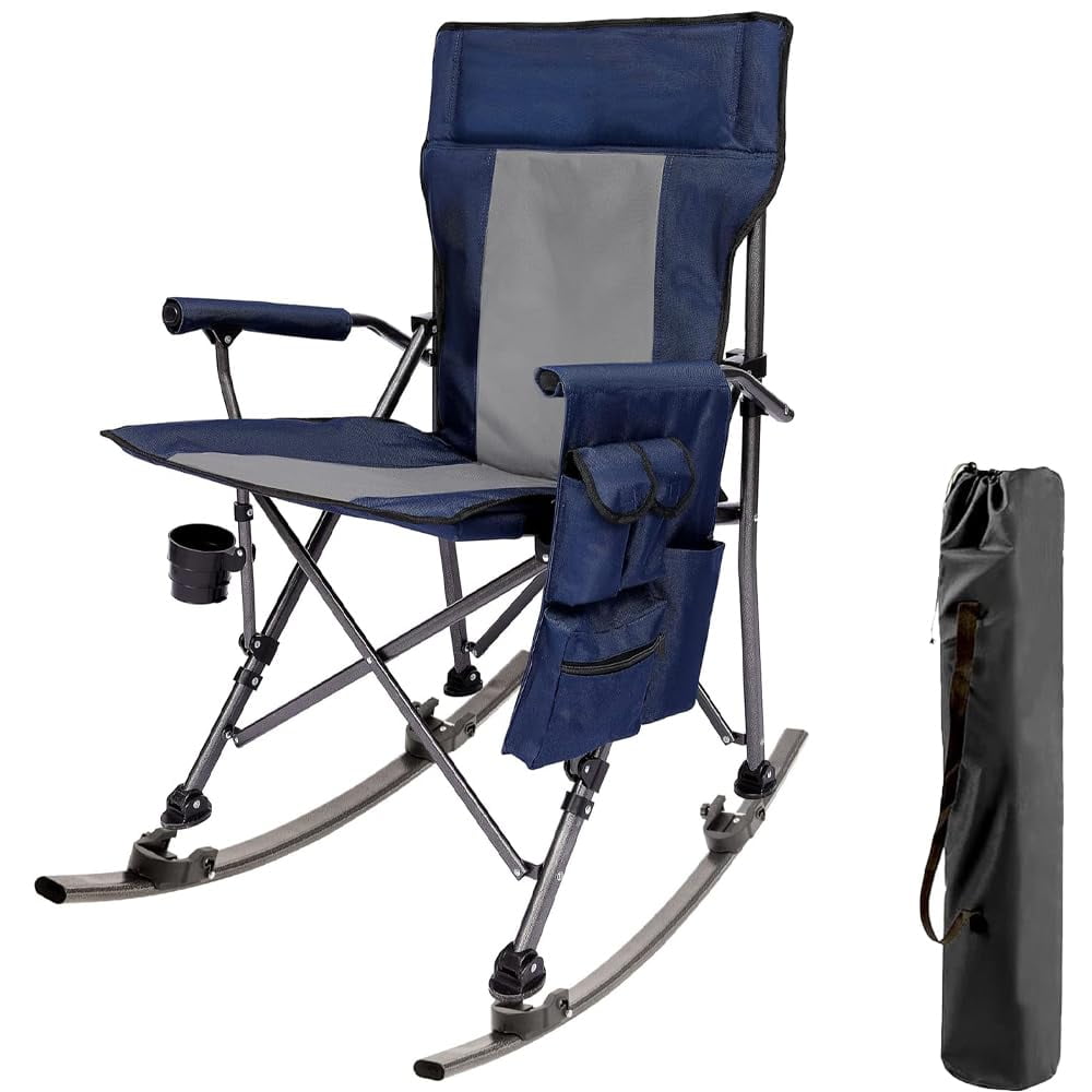Abhsant Oversized Folding Rocking Camping Chair Portable Outdoor Rocker ...