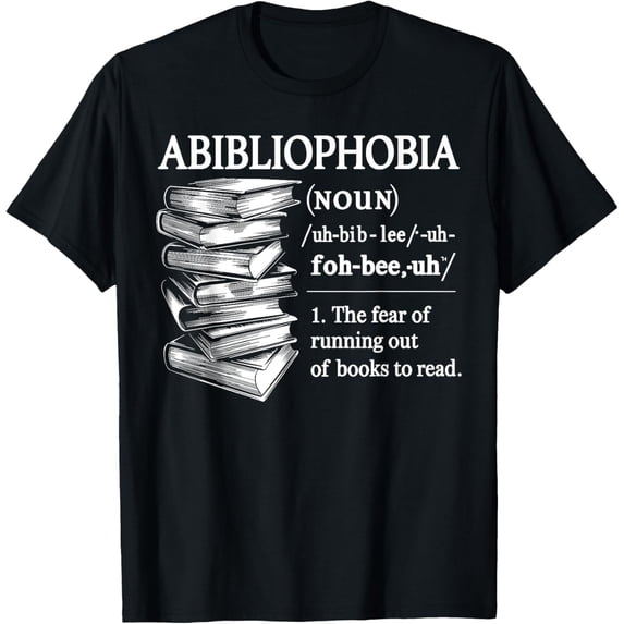 Abibliophobia Reading Bookworm T-Shirt - Walmart.com