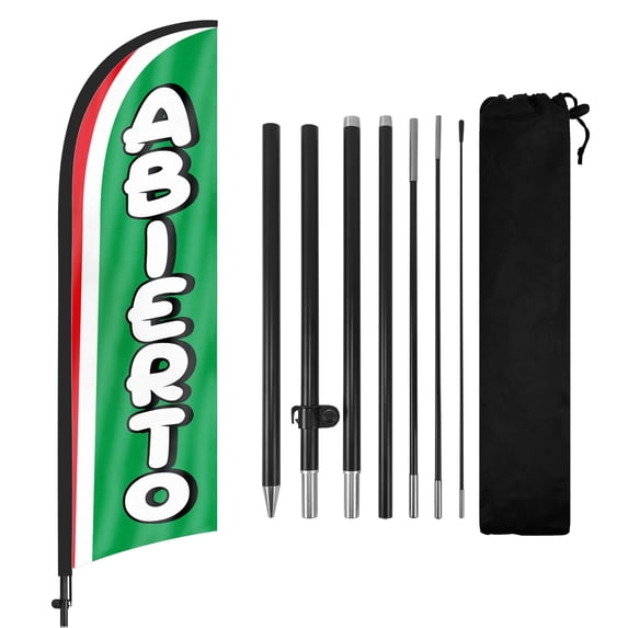 Abierto Advertising Feather Flags Banner 8Ft, Abierto Swooper Flag with ...