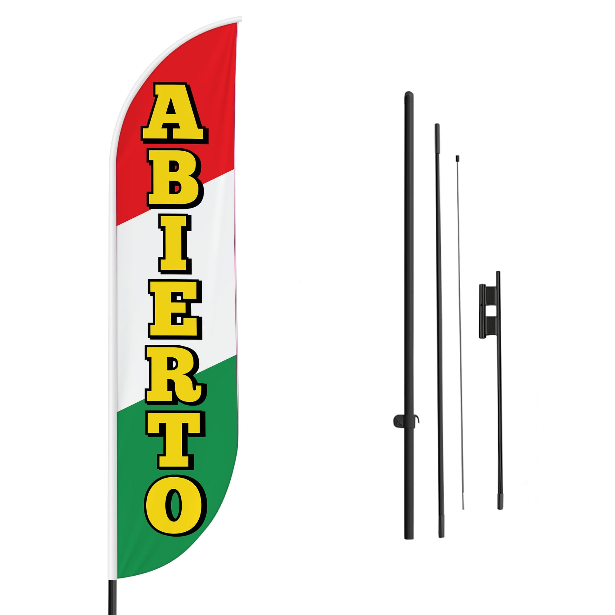 Abierto Sign Feather flag Pole Mount for Outdoor by Mavis Print | 15 ...