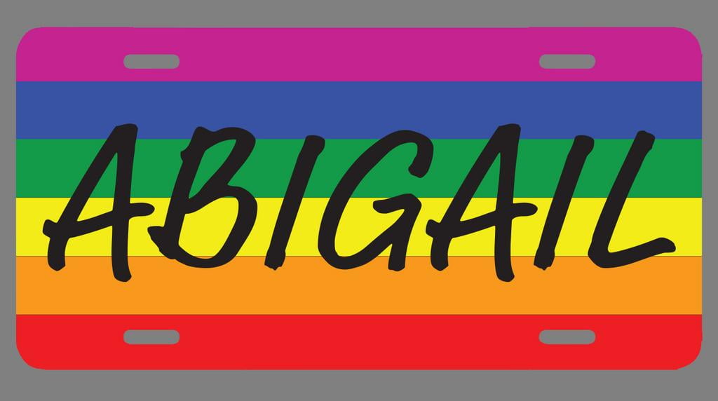 Abigail Name Pride Flag Style License Plate Tag Vanity Novelty Metal ...