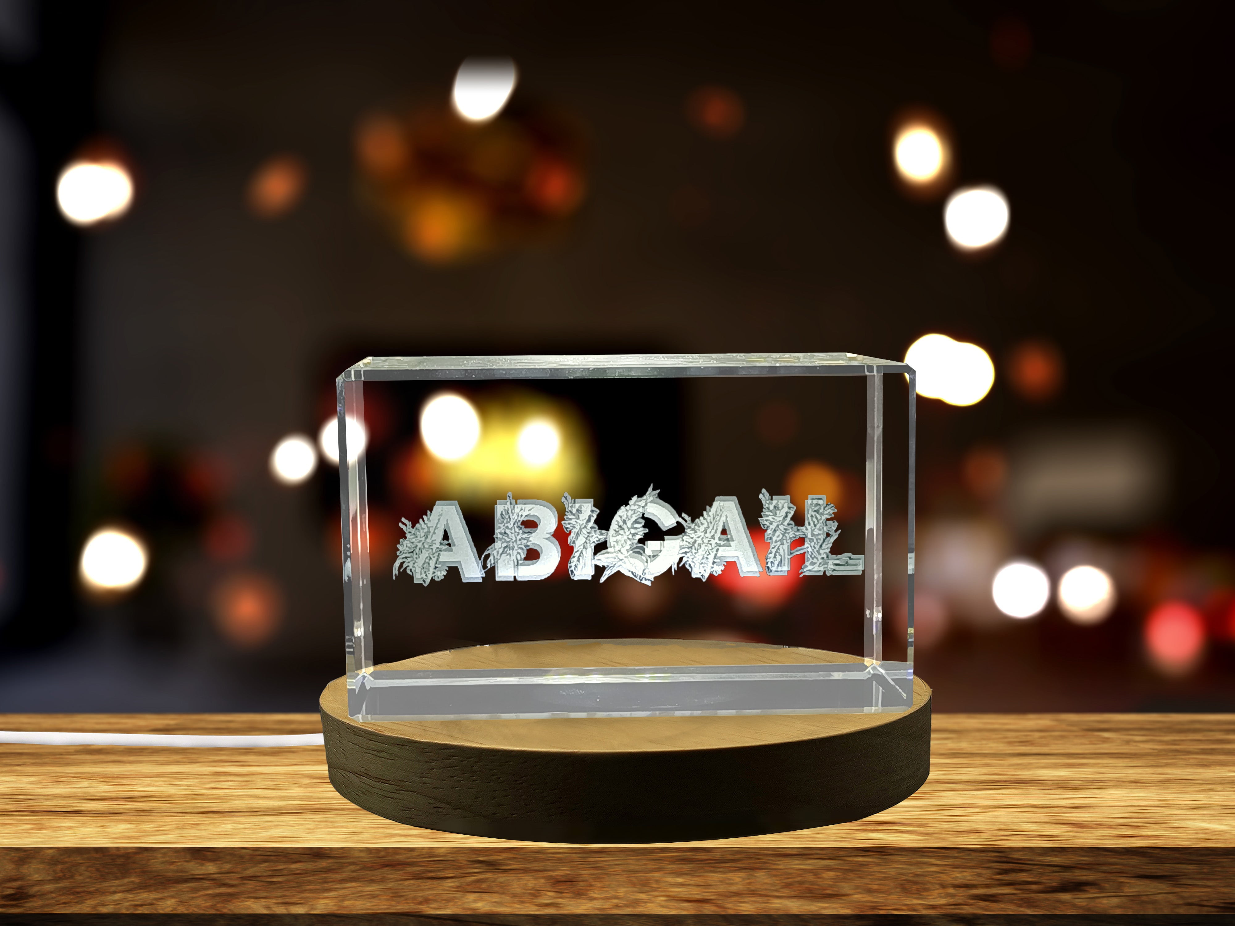 Abigail | Names Art 3D Engraved Crystal - Walmart.com