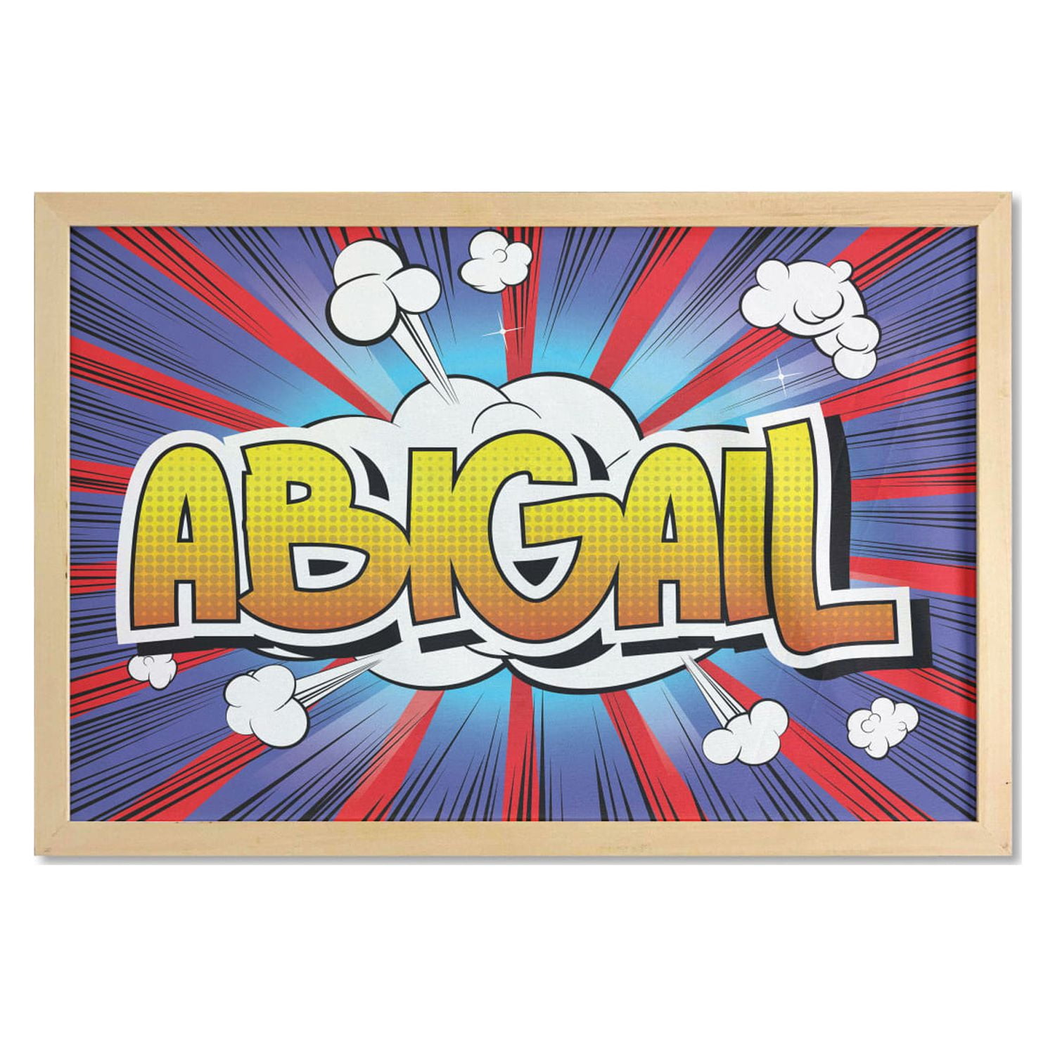 Abigail Wall Art with Frame, Retro Comic Book Style Female Name with ...