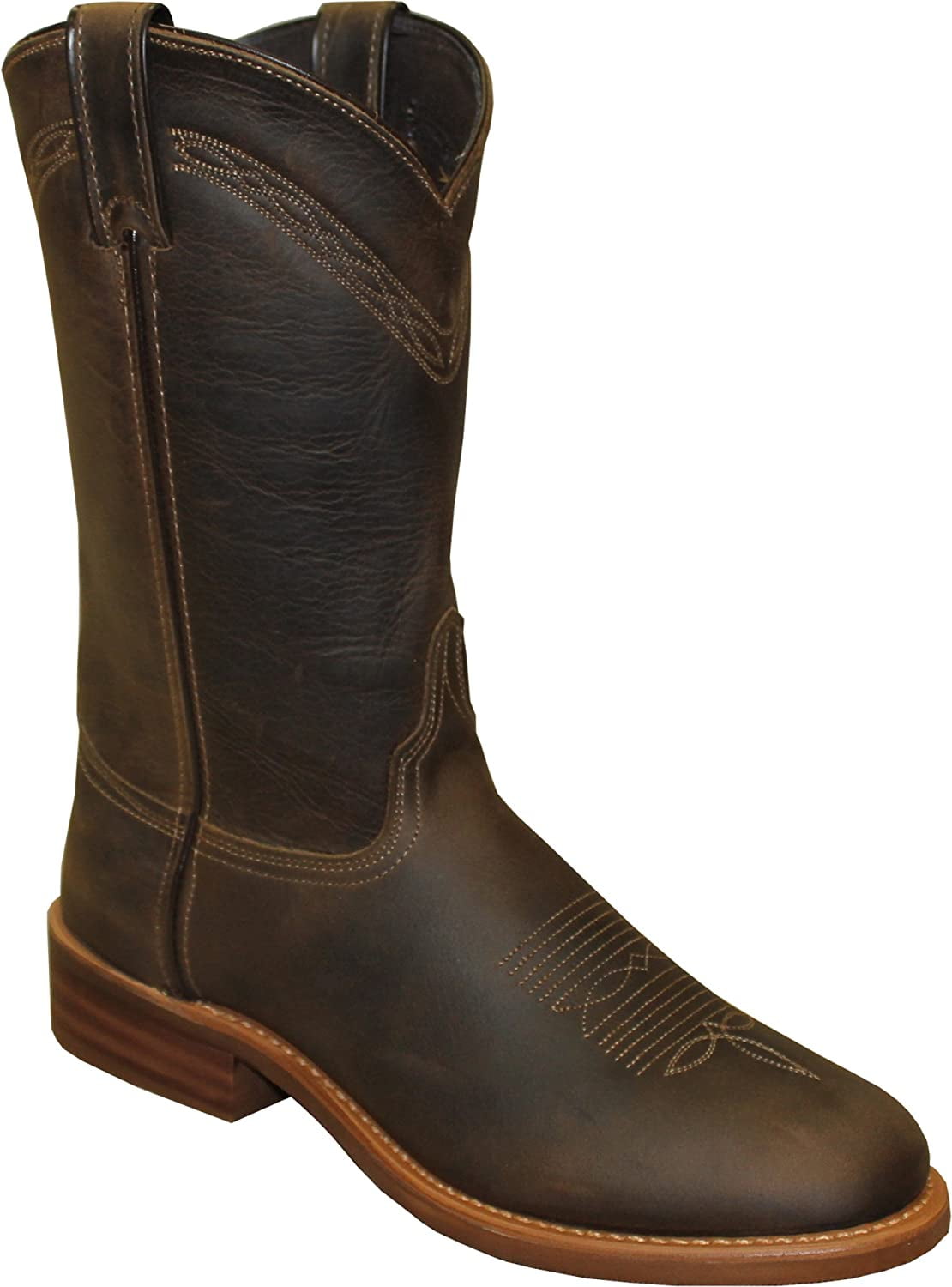 Abilene Men's Bison Stockman 6732 11in Cowboy Boots, Brown Leather ...