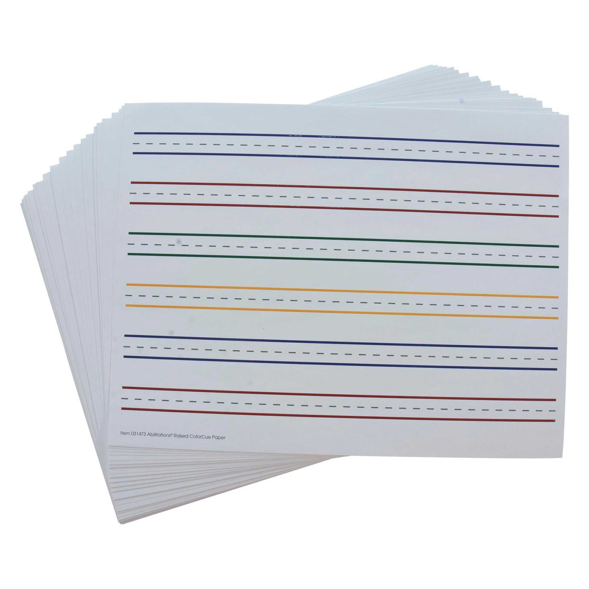 Raised Line Paper Raised Line Writing Paper For Kids - 50 Sheet Pack Of ...