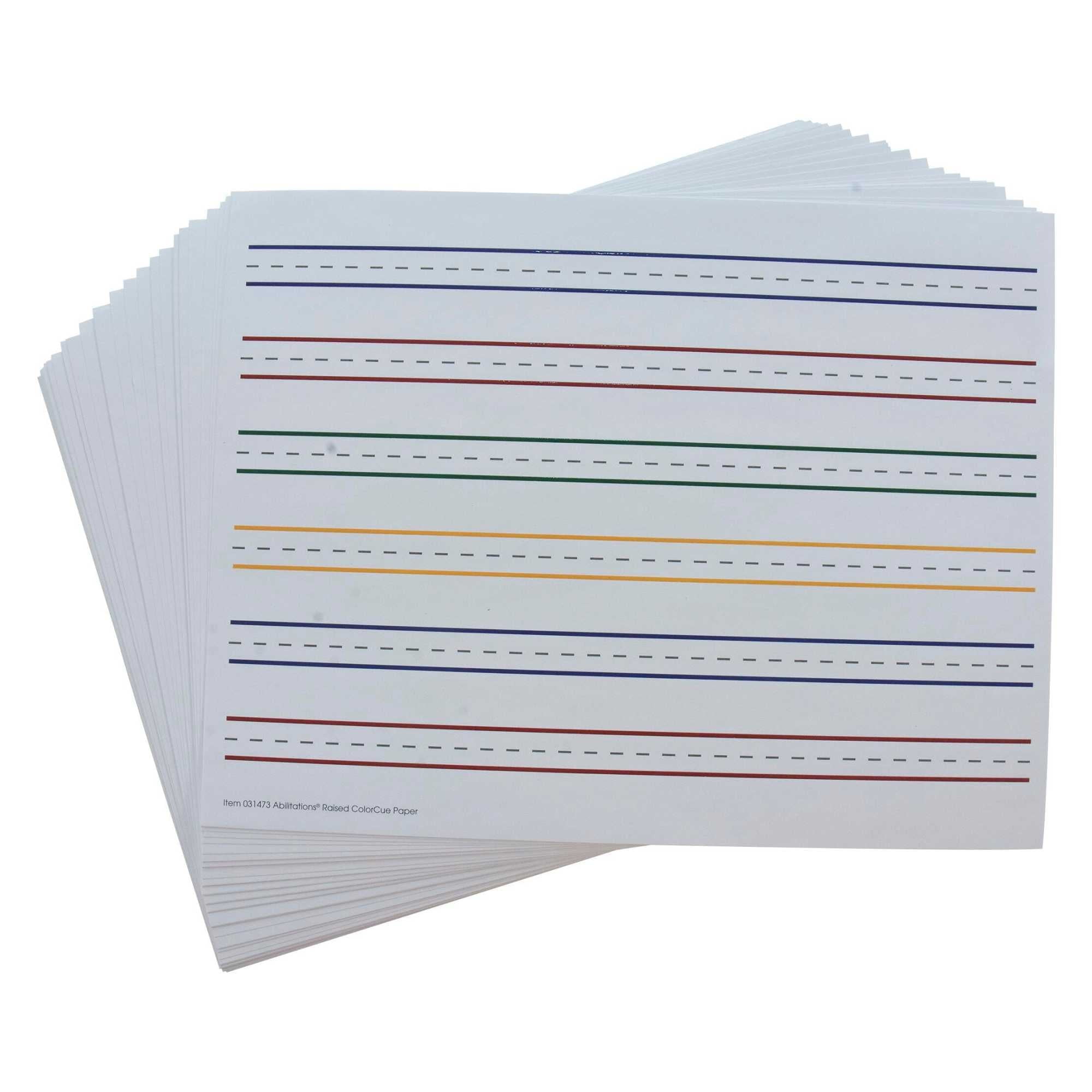 Abilitations 4-Color Raised ColorCue Paper, Pack of 50 - Walmart.com