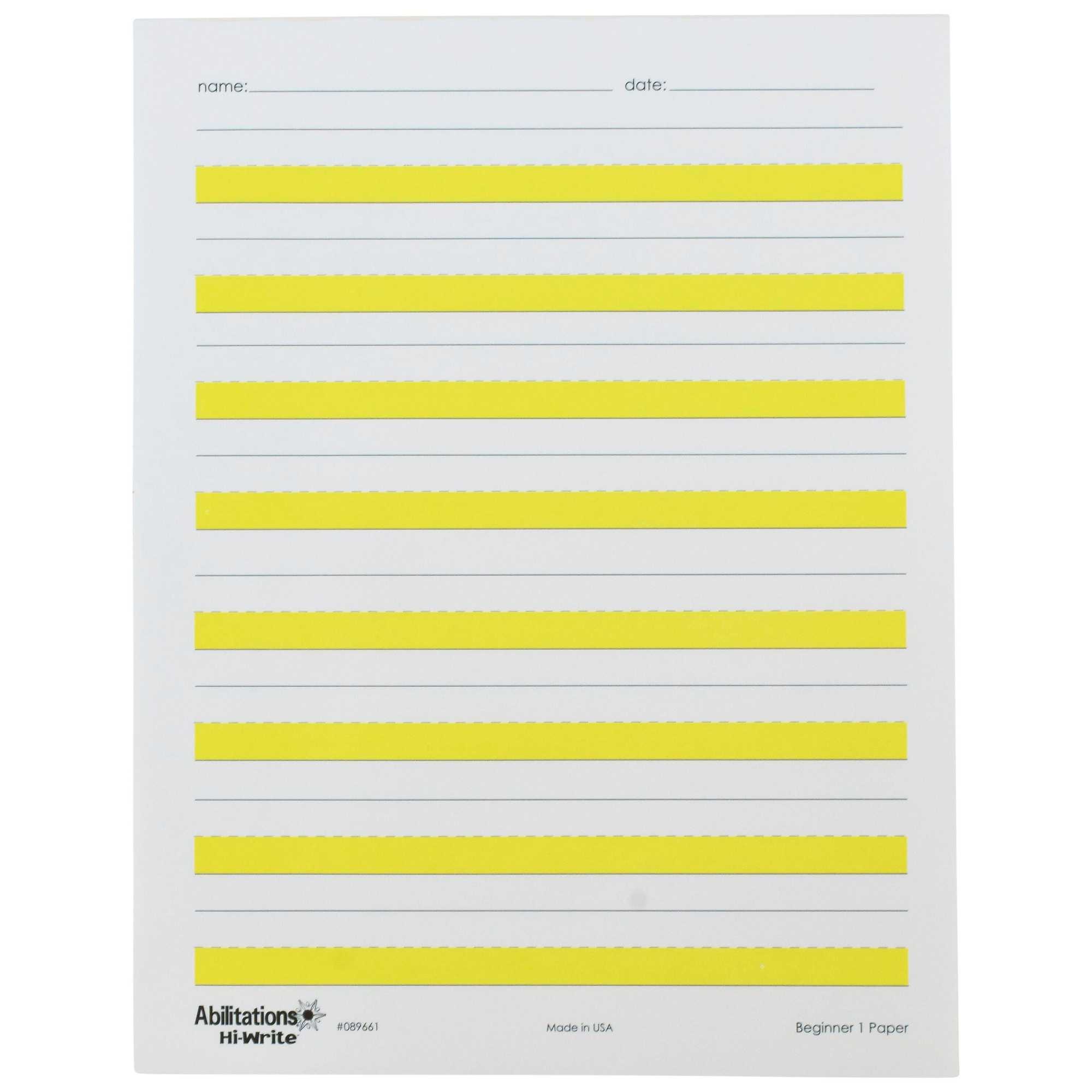 Abilitations Hi-Write Beginner Paper, Level 1, Pack of 100 Sheets ...