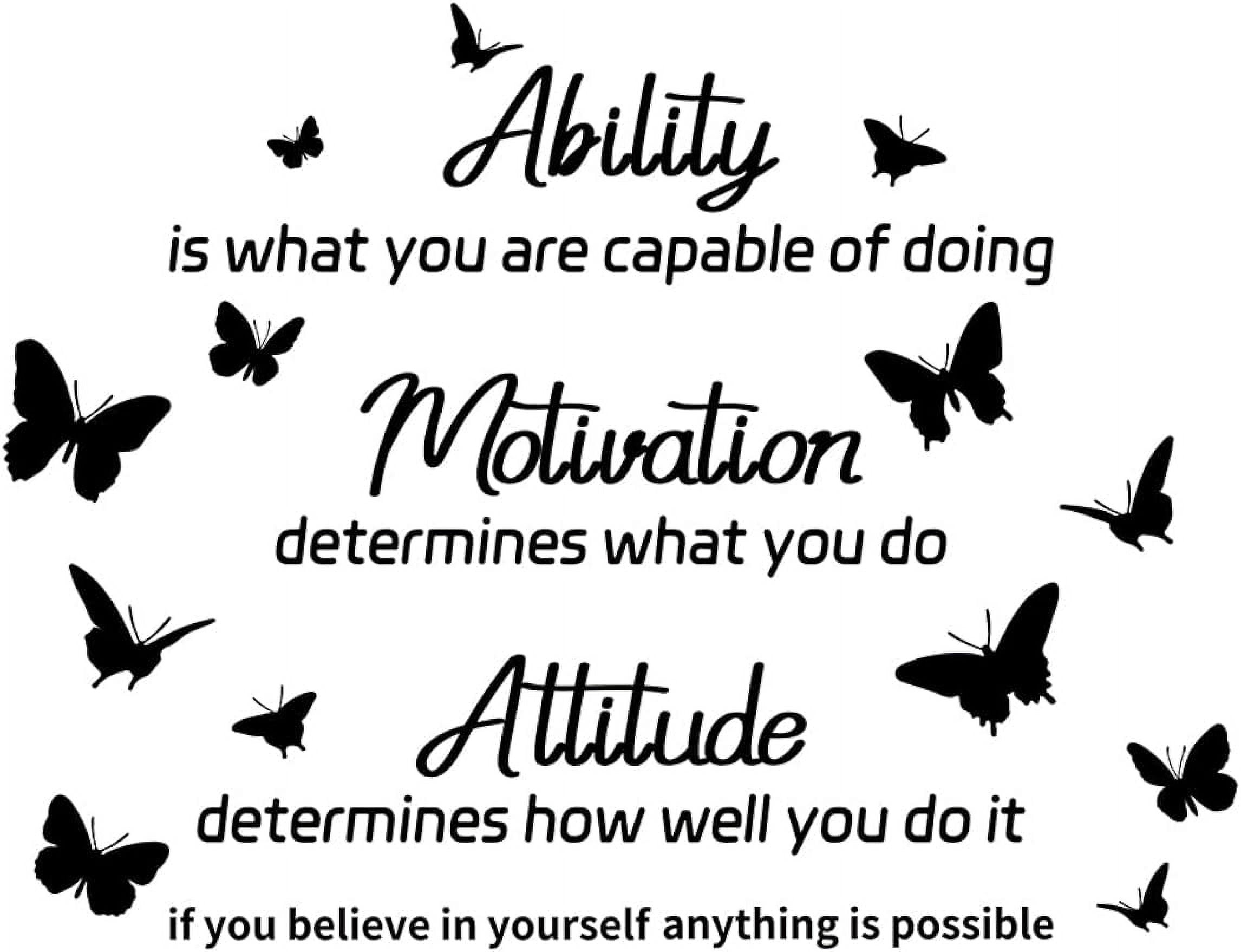 Ability Motivation Wall Decal Attitude Inspirational Quotes Believe in ...