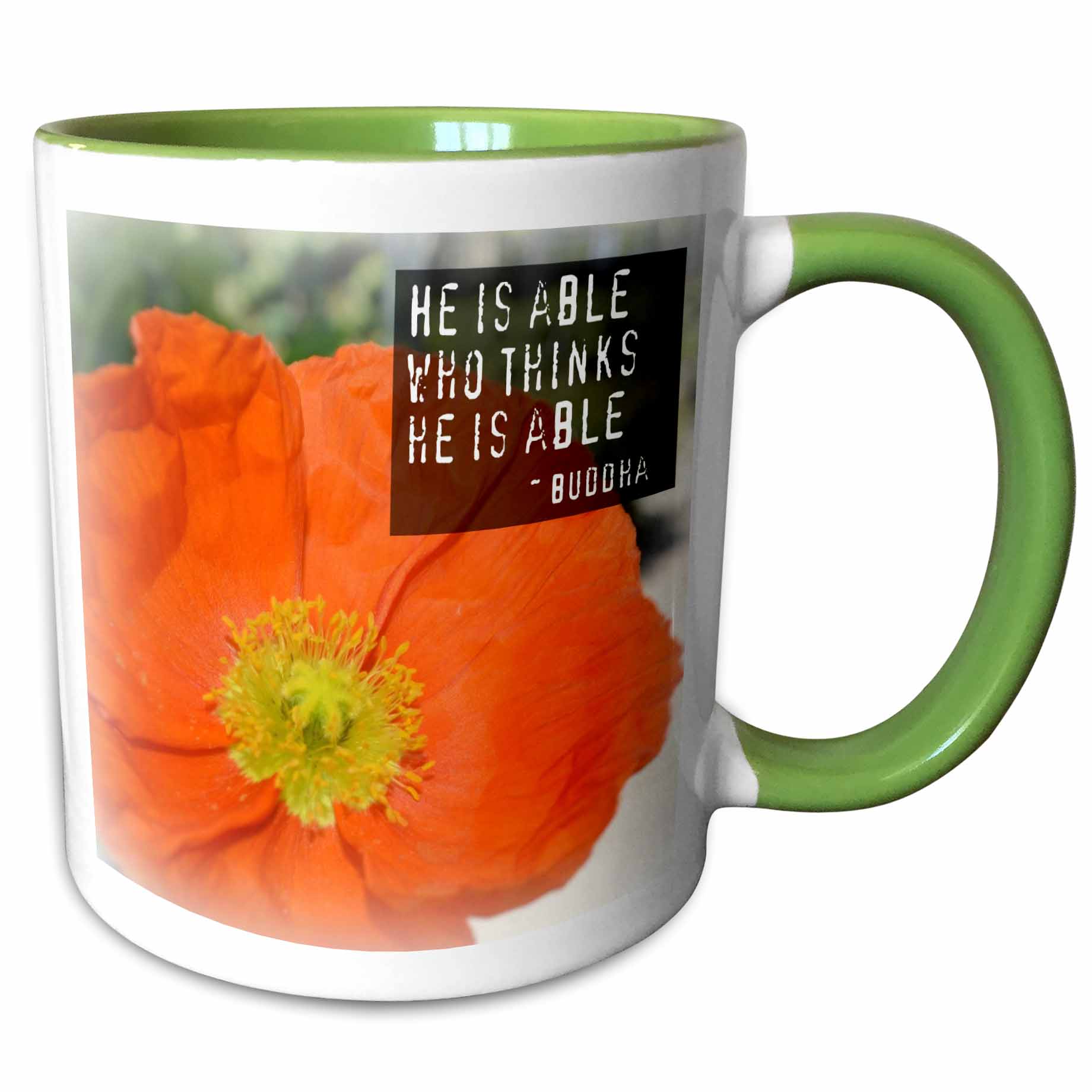 Ability Motivational Poppy Flower Inspirational Quotes 15oz Two-Tone ...