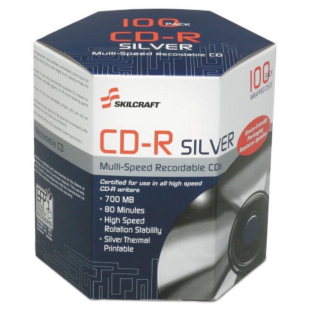 AbilityOne 7045016582773, SKILCRAFT Thermal Printable CD-R, 700 MB/80 ...