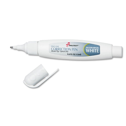 AbilityOne 7510013861609, SKILCRAFT Correction Fluid Pen, 0.4 oz, White ...