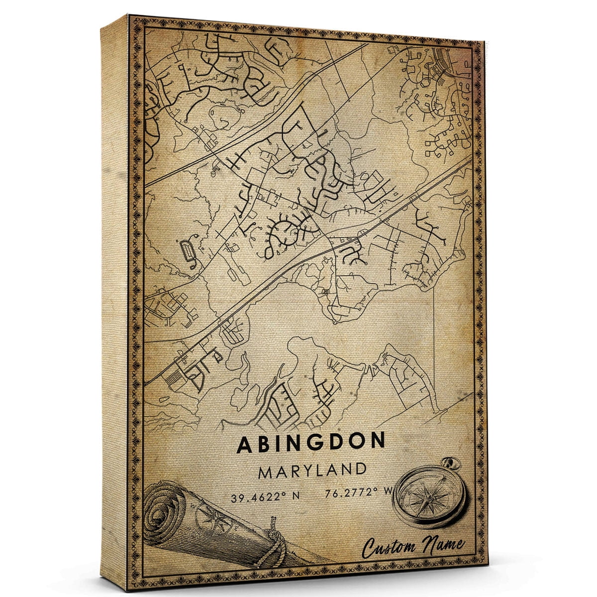 Abingdon Map Poster, Maryland Map Art Poster, Canvas, Abingdon Map City ...