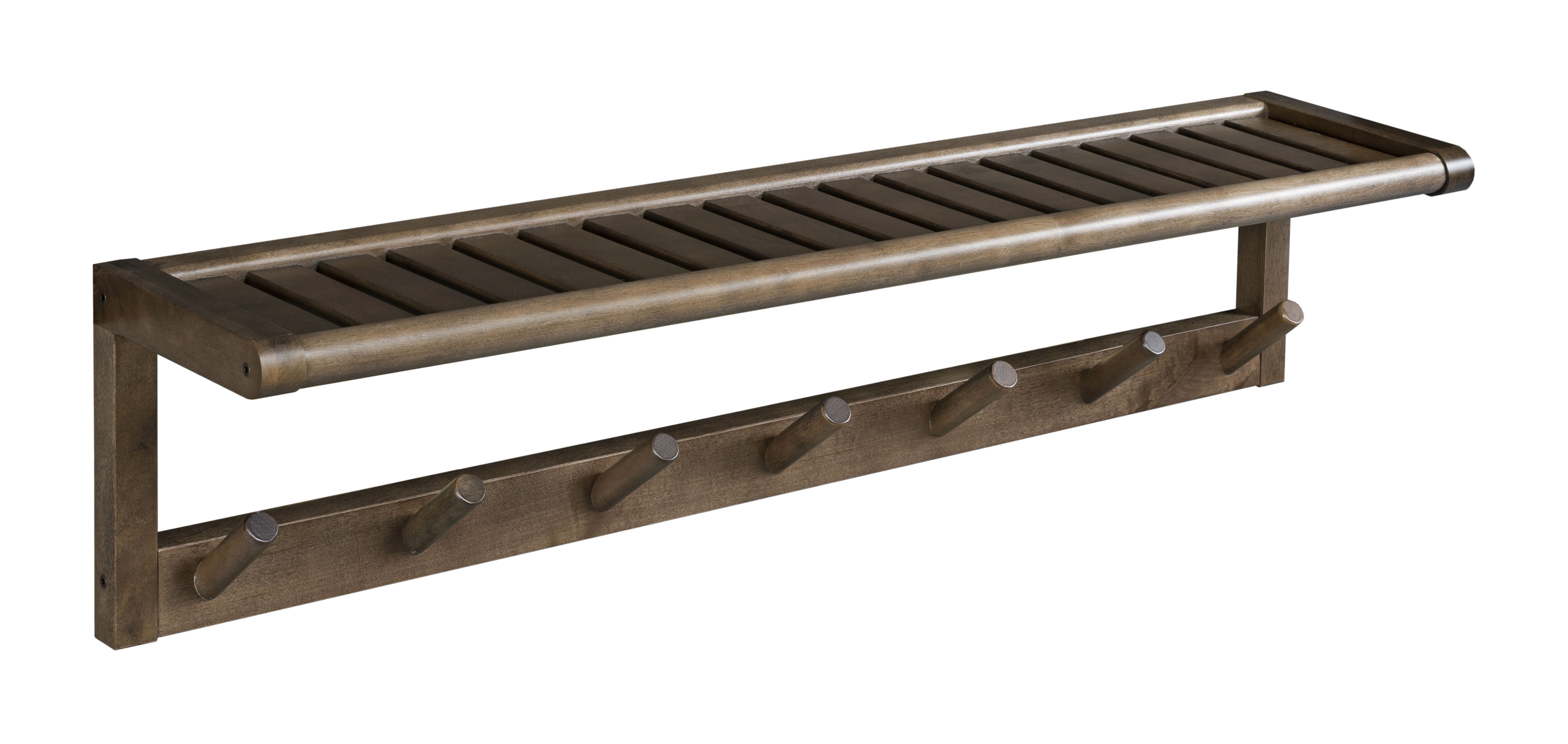 Abingdon Solid Birch Wood Large Peg Rack with Shelf - Walmart.com