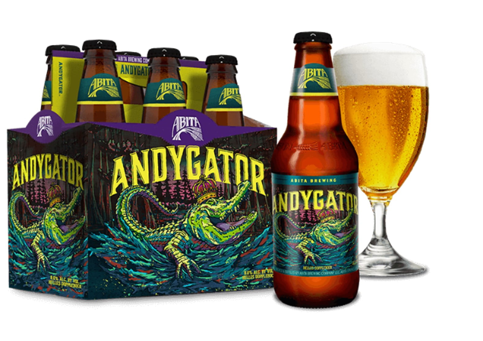 Abita Andygator Helles Doppelbock Craft Beer, 6 Pack, 12 fl oz 8 % ...