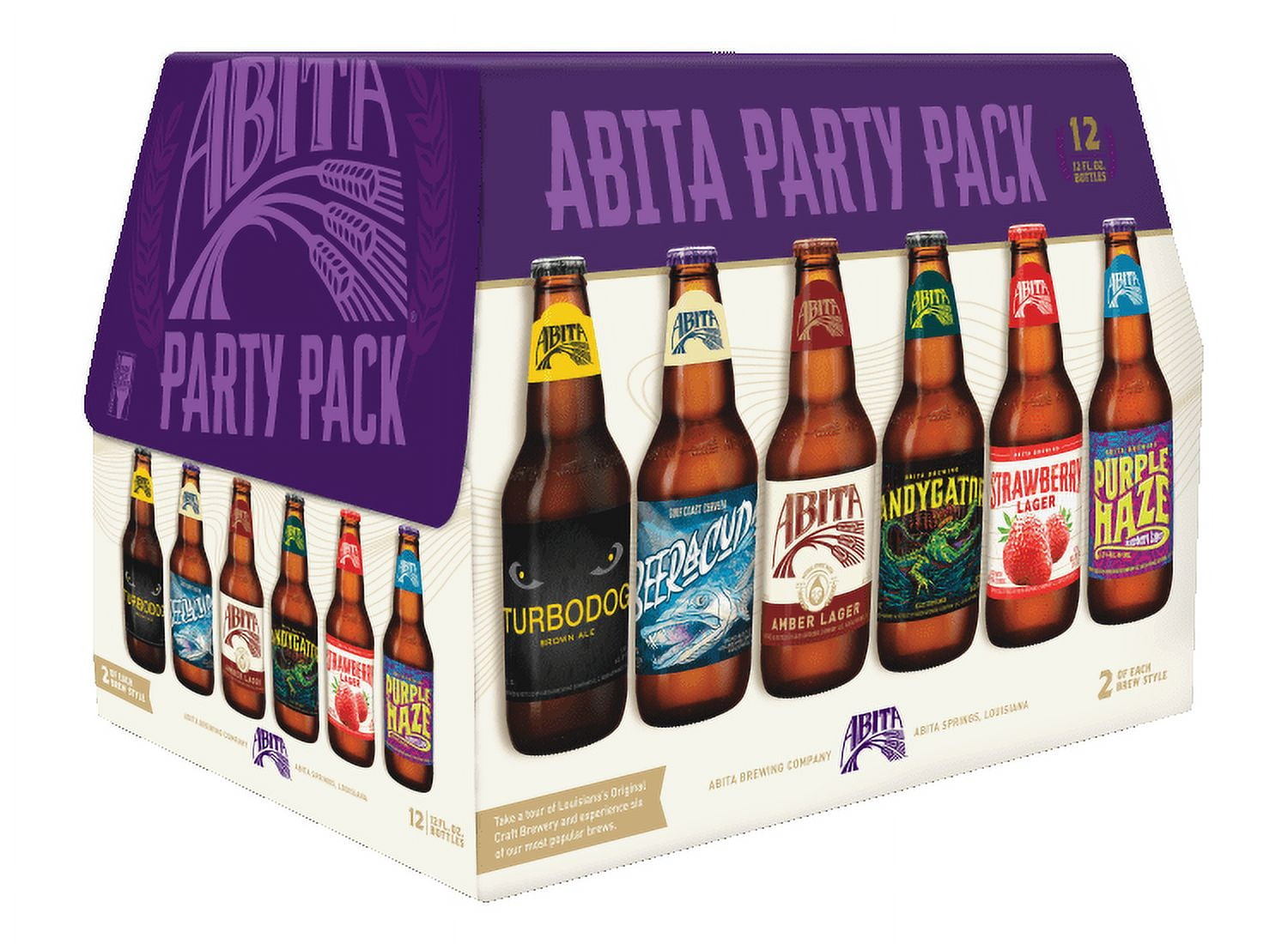 Abita Brewing Party Pack Variety, Craft Beer, 12 Pack Bottles, 12 fl oz ...