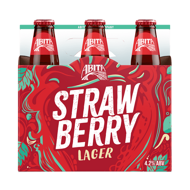 Abita Strawberry Lager, Craft Beer, 6 Pack Bottles, 12 fl oz, 4.2% ABV ...