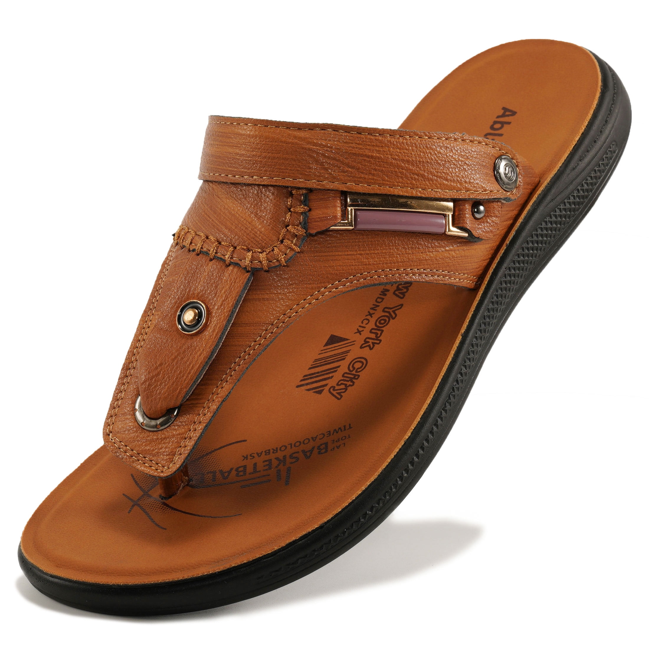 Ablanczoom Sandals Mens Slides Shoes Slip on Comfort Cushion Men Flip ...
