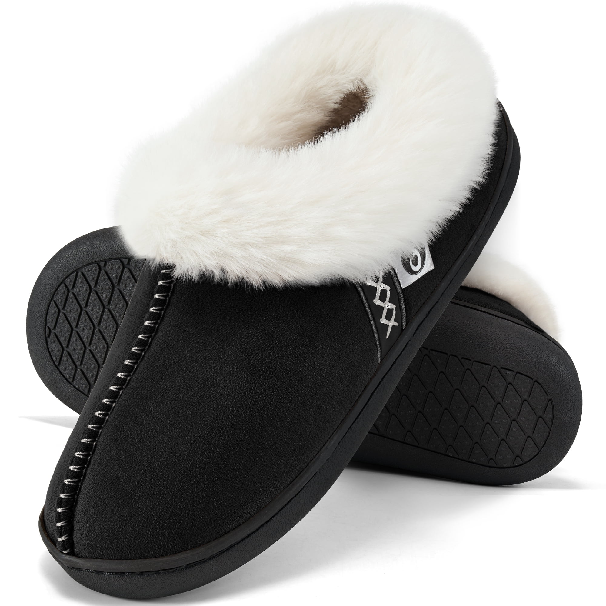 Ablanczoom Women's Slippers with Memory Foam, Faux Fur Lining, Indoor ...