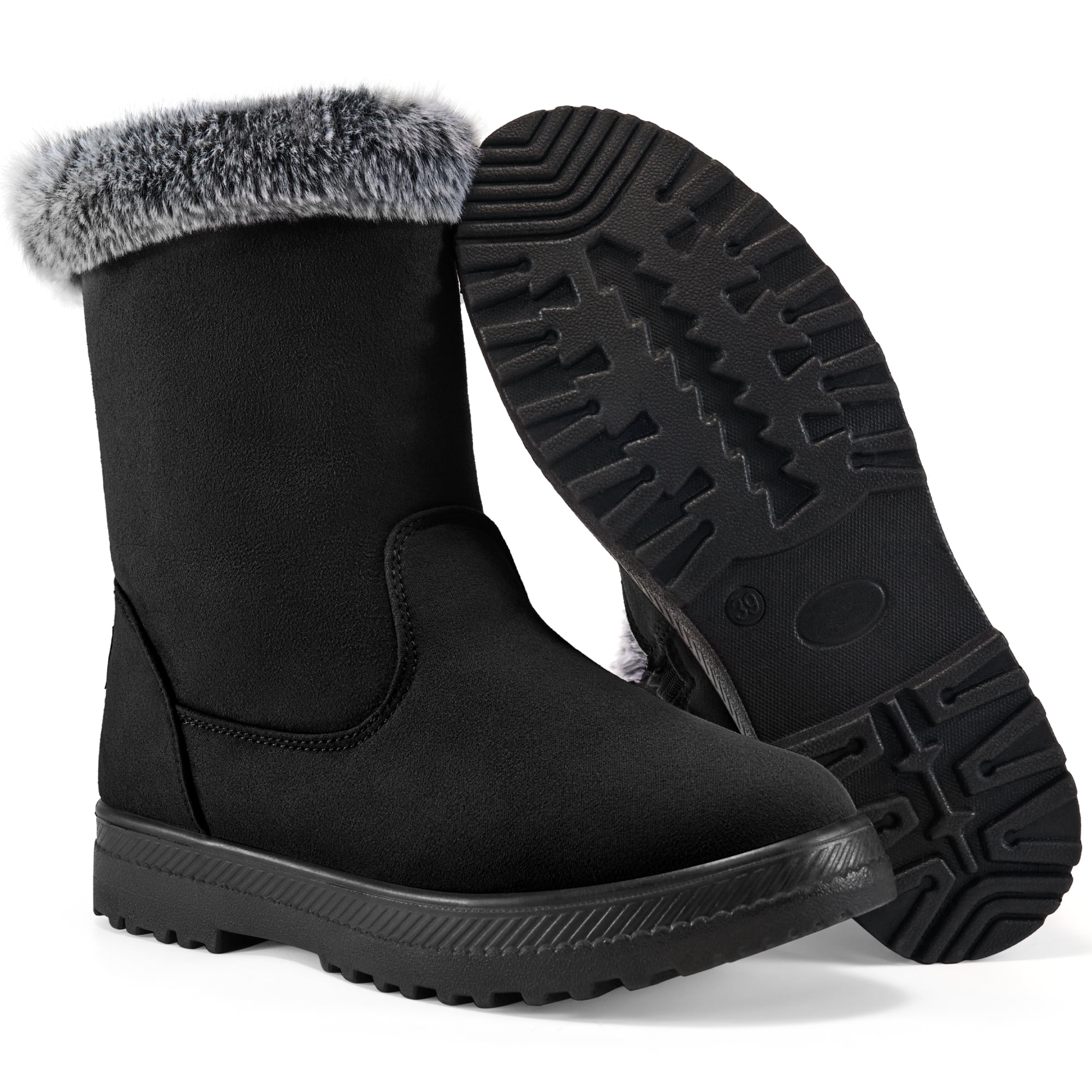 Ablanczoom Snow Boots Womens Non-Slip Outdoor Winter Shoes Round Toe ...