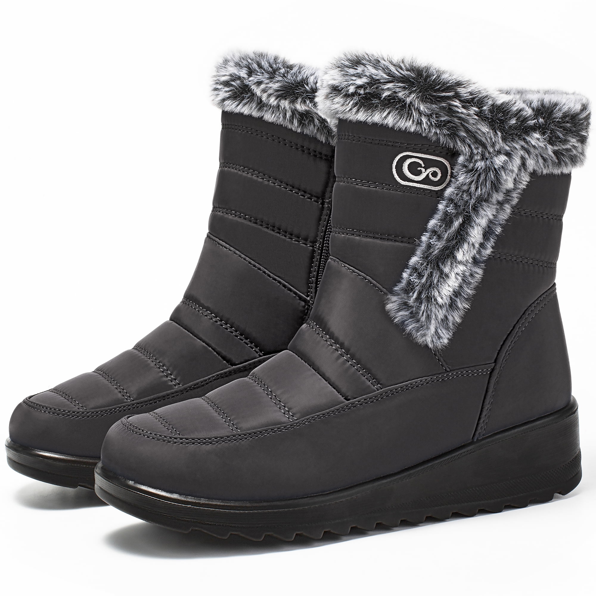 Ablanczoom Women Snow Boots Warm Faux Fur Winter Ankle Booties Women ...